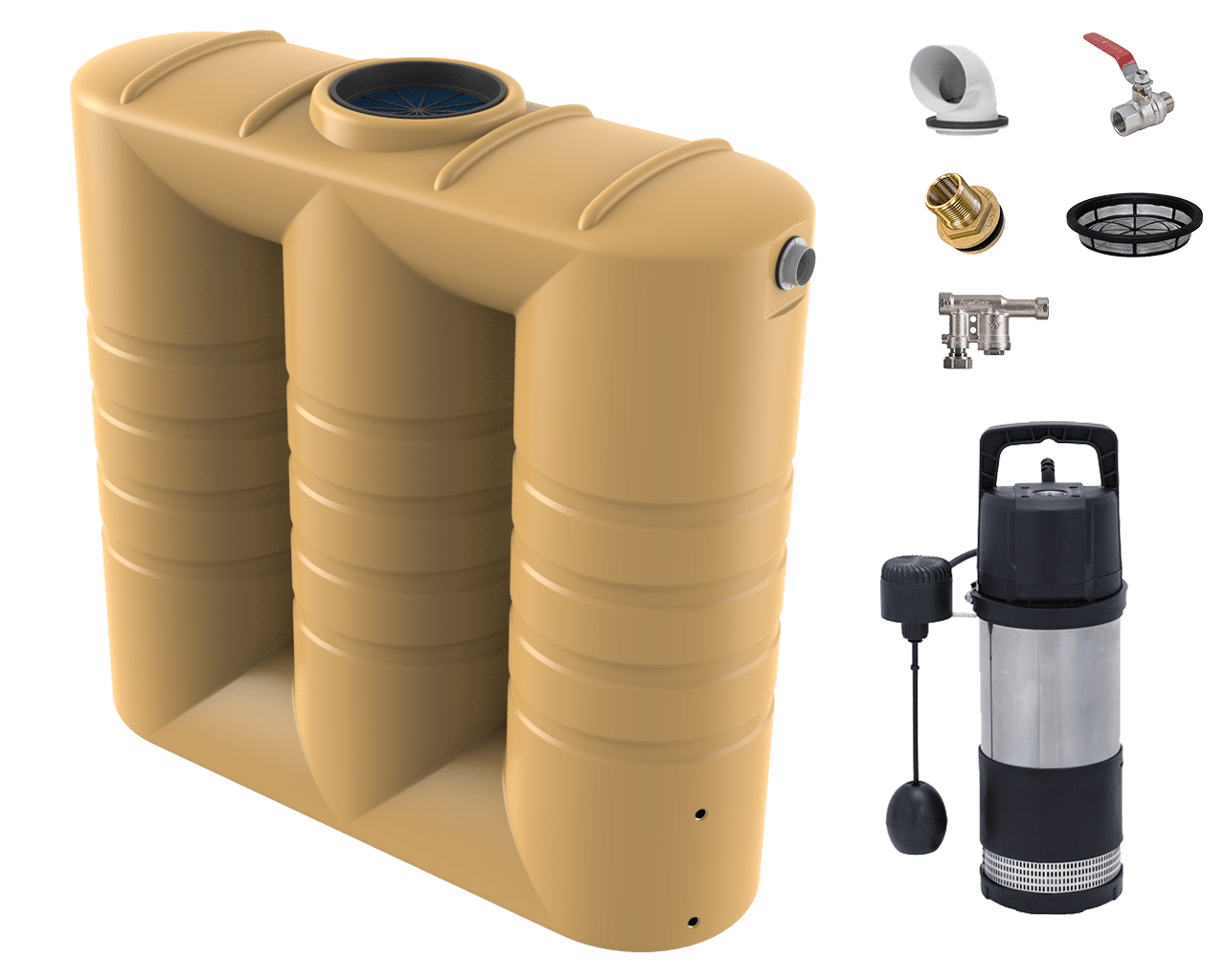 2000L Slimline Tank and Submersible Pump Package - Bushman Tanks