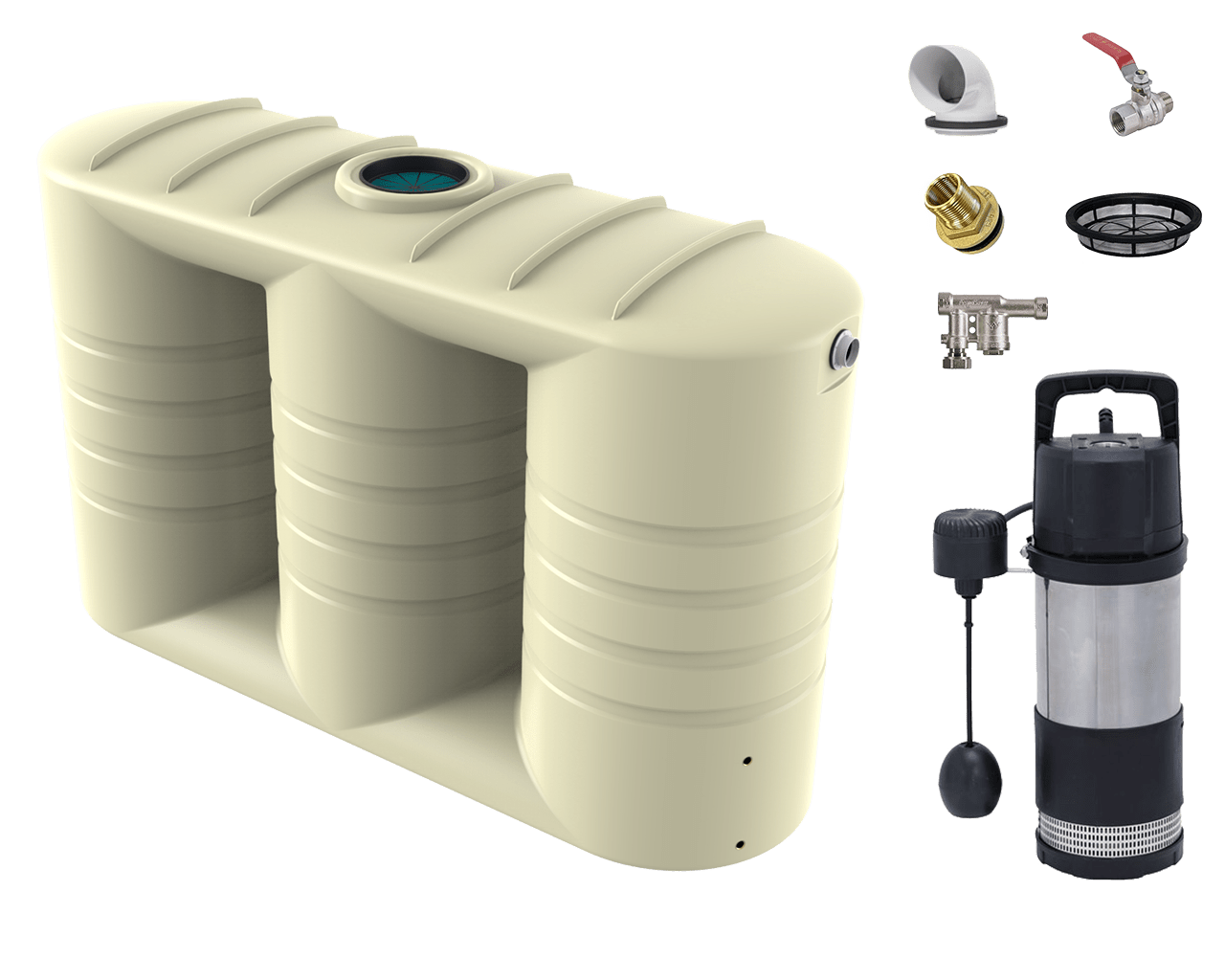 5000L Slimline Water Tank and Submersible Pump Package - Bushman Tanks