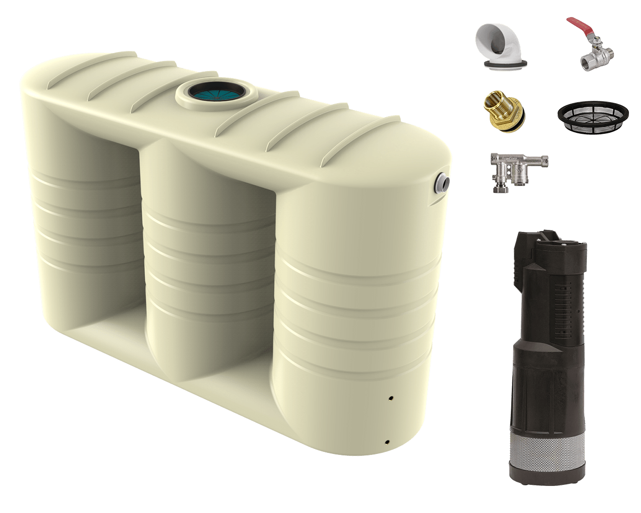5000L Slimline Water Tank and Submersible Pump Package - Bushman Tanks