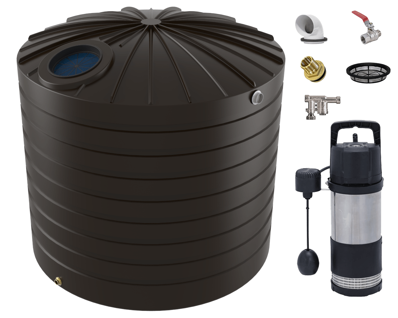 10000L Round Water Tank & Submersible Pump Package