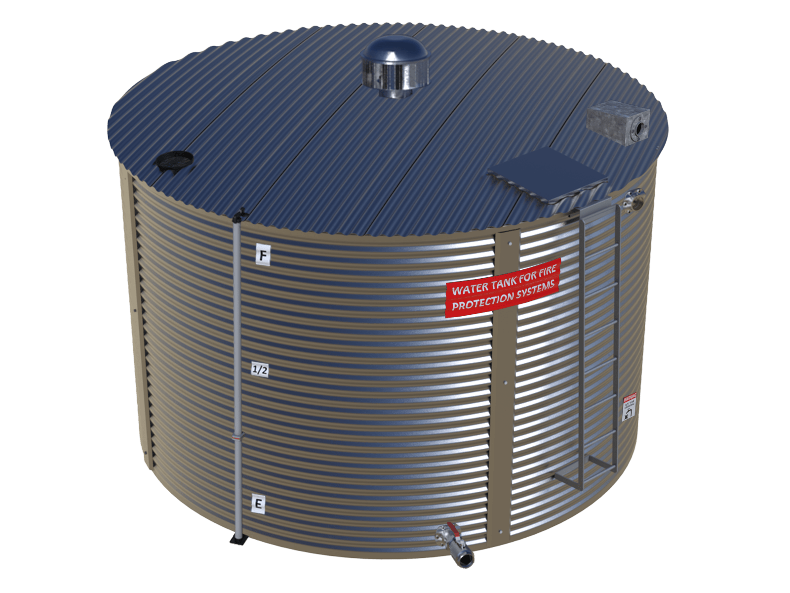 20,000 Litre Aqualine Commercial Steel Water Tank - Bushman Tanks